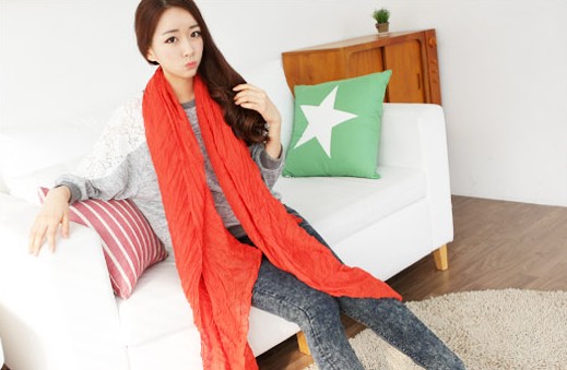 Red Scarf -cotton Drape Scarf - Handmade Cotton Scarf-winter Scarf on ...