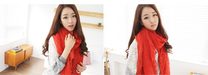 Red Scarf -cotton Drape Scarf - Handmade Cotton Scarf-winter Scarf on ...