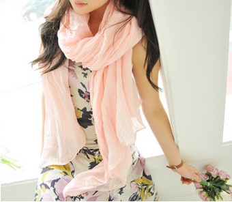 Pink Scarf -cotton Drape Scarf - Handmade Cotton Scarf-winter Scarf on ...